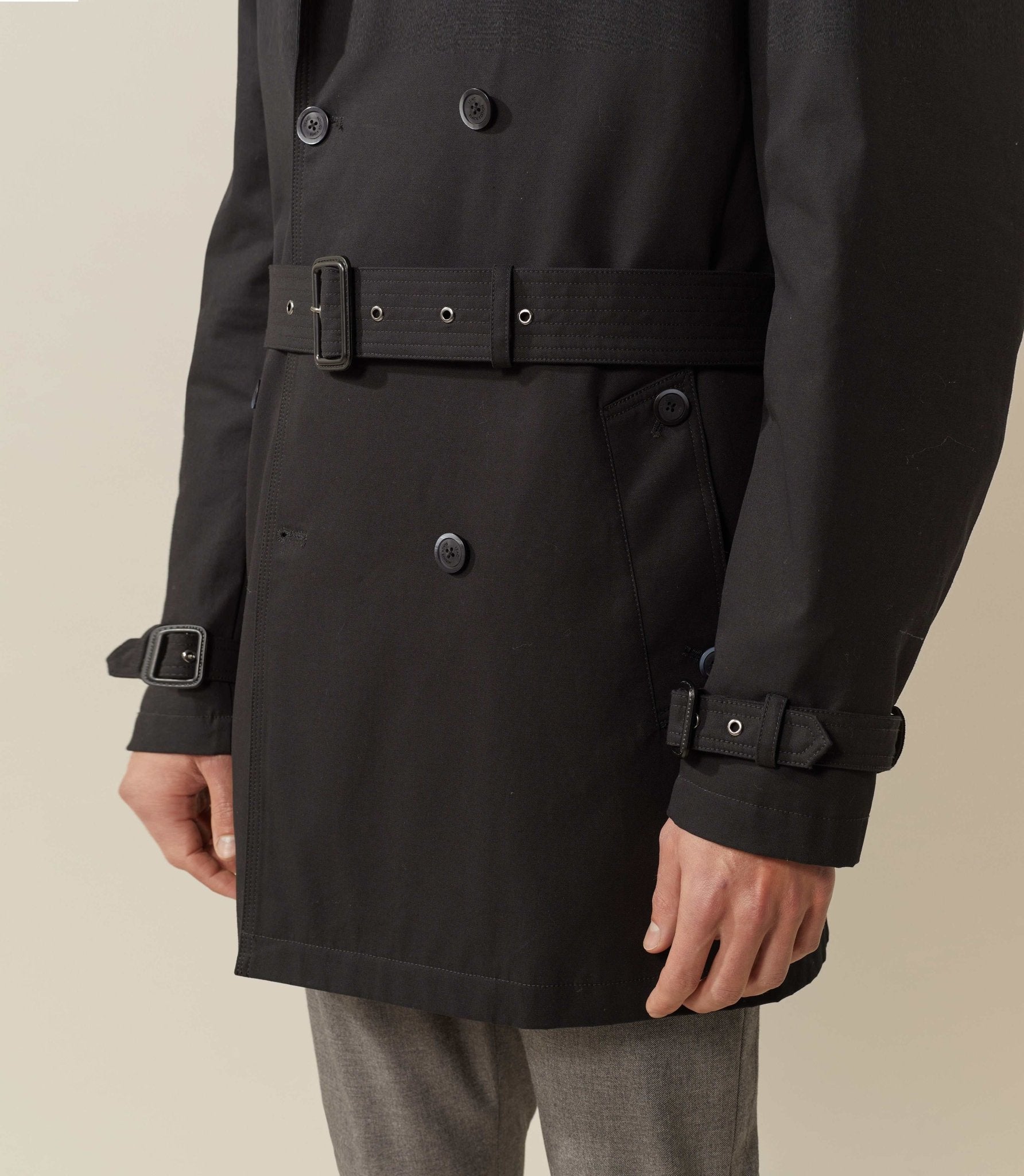 Men's Black Trench Coats - IZAC