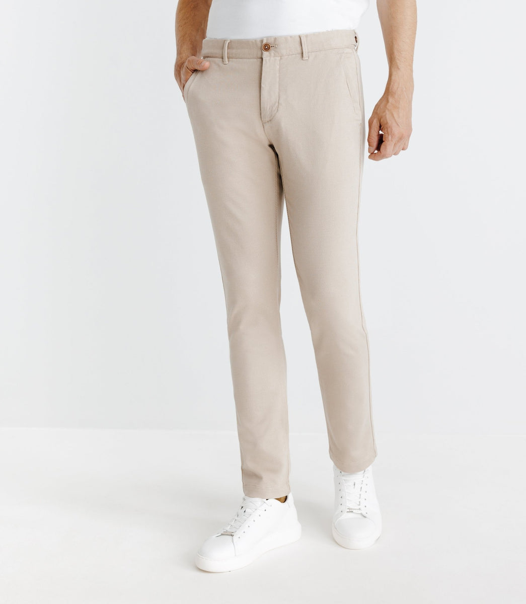 Beige printed pants